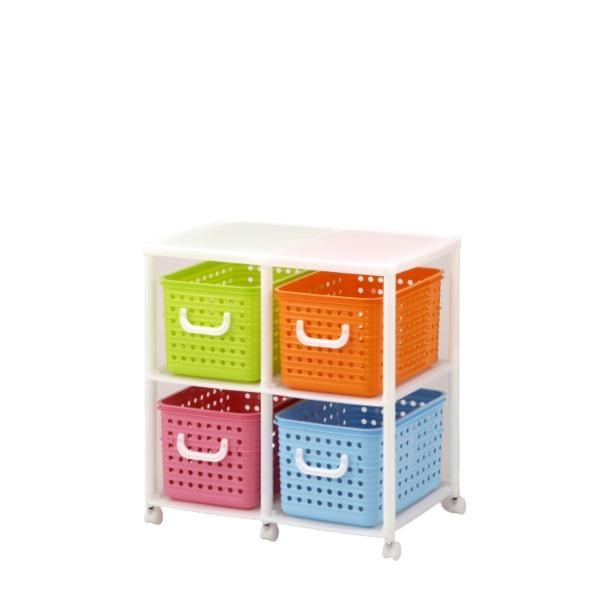 【商品名】 スリム バスケットラック/衣類収納 【4W型】 66×44.5×69.8cm 日本製 キャスター付 ポリプロピレン 〔脱衣所 洗面所 リビング〕 【ジャンル・特徴】 バスケットラック 衣類収納 バスケットチェスト ランドリーチェ...