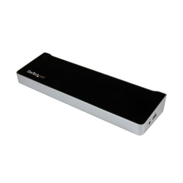 【商品名】 StarTech.com モニター3台接続対応ノートパソコンドッキングステーション USB3DOCKH2DP 1台 【ジャンル・特徴】 ノートパソコンに3台の外付けモニタを追加し、4面対応のUltraHDワークステーションを構成...