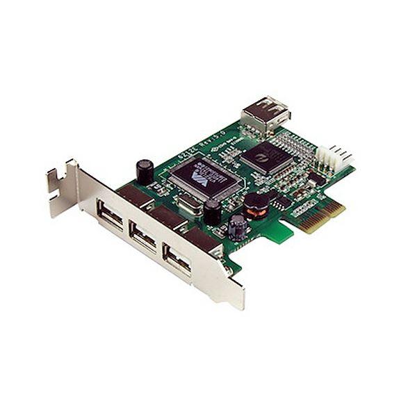 【商品名】 StarTech.com High Speed USB 2.0 4ポート増設PCI Expressカード ロープロファイル対応外部ポート×3 PEXUSB4DP 1個