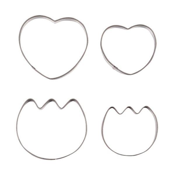 【商品名】 【5セット】 パール金属 ラフィネ ステンレス製クッキー抜き型4個セット ハートM・S・チューリップM・S D-6155X5  [ D-6155X5 ]