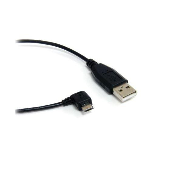 【商品名】 （まとめ） StarTech.com microUSB変換ケーブル 右向きL型 1.8m USB A（オス）ーUSB microB（オス）ブラック UUSBHAUB6RA 1本 【×3セット】