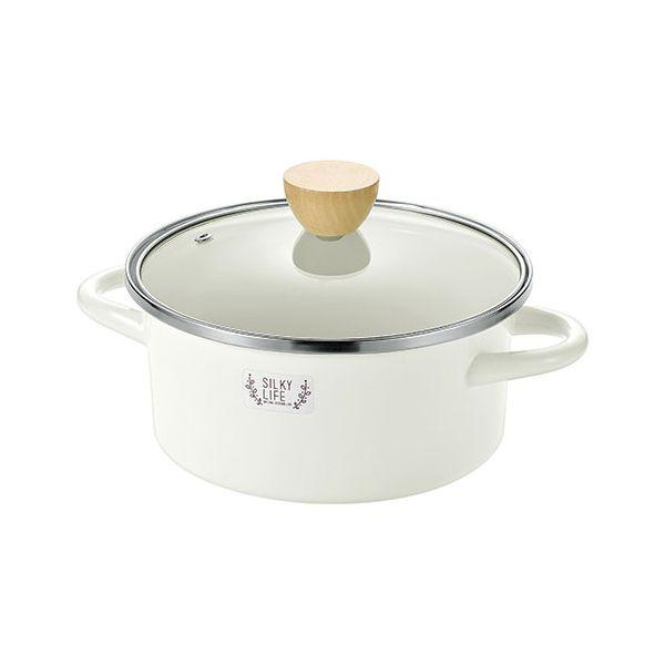 【商品名】 シルキーライフ ホーロー両手鍋 18cm 手作りならではのやさしい風合い お手入れが簡単で臭いが移りにくい SLH-002 【ジャンル・特徴】 手作りならではのやさしい風合い。職人さんの手作りの味わいを大切にしております。