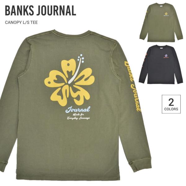 BANKS JOURNAL (バンクス ジャーナル) ロンT CANOPY L/S T-SHIRT TEE 長袖 Tシャツ メンズ S-XL ブラック アーミーアメリカ直営店買付の本物/正規品サイズ（平置cm）Sサイズ　着丈71cm 身幅5...