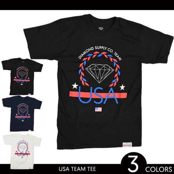 DIAMOND SUPPLY Co.(ダイヤモンド サプライ) USA TEAM TEE Tシャツアメリカ直営店買付の本物/正規品サイズ/Sサイズ 着丈67cm 身幅46cm 袖丈(肩上から)19cm 肩幅46cmMサイズ 着丈71cm 身...