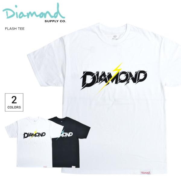 DIAMOND SUPPLY Co. (ダイヤモンド サプライ) Tシャツ FLASH TEE 半袖 Tシャツ カットソー トップス メンズ M-XL ブラック ホワイト日本正規代理店商品サイズ（平置cm）Mサイズ　着丈71cm 身幅51c...