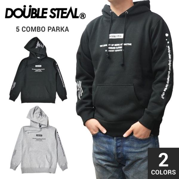 DOUBLE STEAL BLACK (ダブルスティール ブラック) 5 COMBO SWEAT PARKA メンズ プルオーバー パーカー ストリート メンズ日本正規代理店商品サイズ（平置cm）Mサイズ　着丈65cm 身幅51cm 袖丈(...