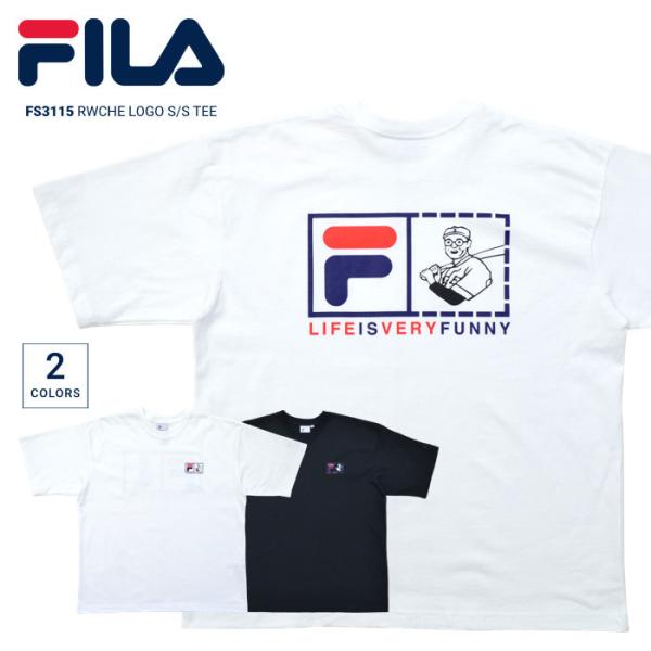 FILA HERITAGE (フィラ ヘリテージ) Tシャツ RWCHE LOGO S/S TEE 半袖 カットソー トップス メンズ M-XL ブラック ホワイト日本正規代理店商品サイズ（平置cm）Mサイズ　着丈66cm 身幅57cm 袖...