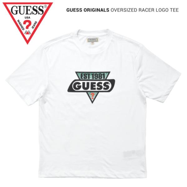 GUESS (ゲス) Tシャツ GO SS OVRSZD RACER LOGO TEE 半袖 カットソー メンズ S-XL ホワイト日本正規代理店商品サイズ（平置cm）Sサイズ　着丈73cm 身幅56cm 袖丈(肩上から)25cm 肩幅52...