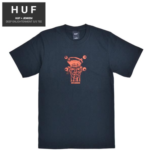 HUF × JENKEM (ハフ × ジェンケム) Tシャツ DEEP ENLIGHTENMENT S/S TEE 半袖 カットソー メンズ S-XXL ブラックアメリカ直営店買付の本物/正規品サイズ（平置cm）Sサイズ　着丈71cm 身幅...