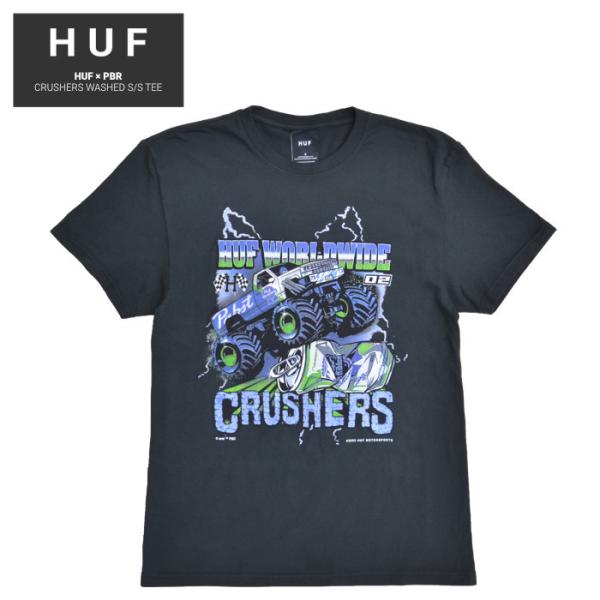 HUF (ハフ) Tシャツ PBR CRUSHERS WASHED S/S TEE 半袖 カットソー メンズ S-XL ブラック コラボアメリカ直営店買付の本物/正規品サイズ（平置cm）Sサイズ　着丈70cm 身幅48cm 袖丈(肩上から)...