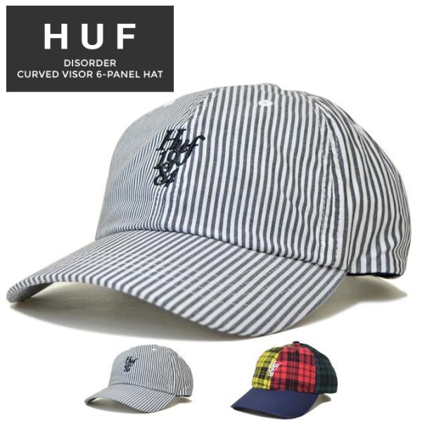 HUF (ハフ) キャップ DISORDER CURVED VISOR 6-PANEL HAT 帽子 ストラップバックキャップ ホワイト マルチ ローキャップアメリカ直営店買付の本物/正規品サイズ/ONESIZE              ...