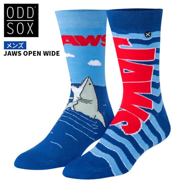 ODD SOX (オッドソックス) ソックス 靴下 JAWS OPEN WIDE CREW SOCKS クルーソックス ジョーズ日本正規代理店商品サイズ（平置cm）US8-12(約26〜30cm)※多少の誤差はご了承ください。1975年に公...
