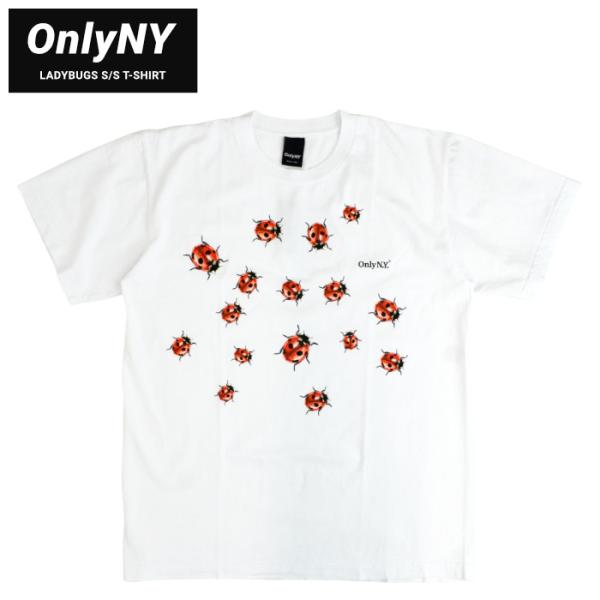 ONLY NY (オンリーニューヨーク) Tシャツ LADYBUGS S/S T-SHIRT TEE 半袖 カットソー メンズ M-XL ホワイトアメリカ直営店買付の本物/正規品サイズ（平置cm）Mサイズ　着丈69cm 身幅53cm 袖丈(...