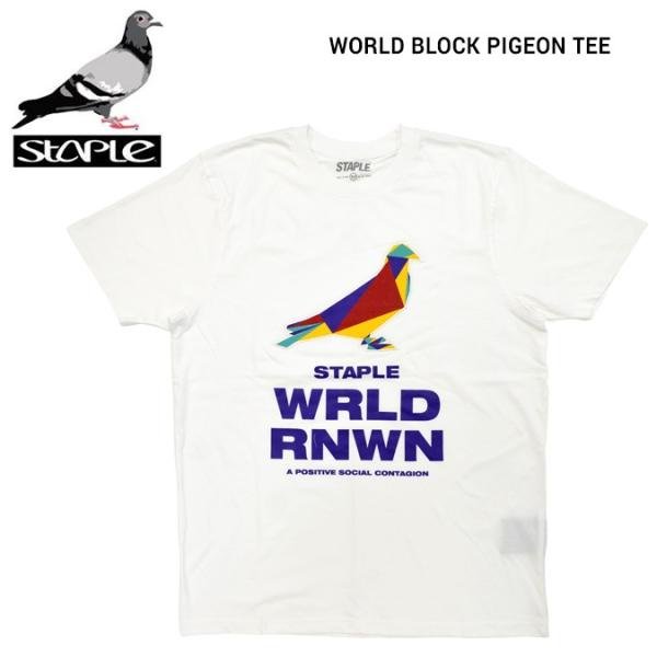 STAPLE (ステイプル) Tシャツ WORLD BLOCK PIGEON TEE 半袖 カットソー メンズ M-XL ホワイト日本正規代理店商品サイズ（平置cm）Mサイズ　着丈70cm 身幅53cm 袖丈(肩上から)23cm 肩幅47c...