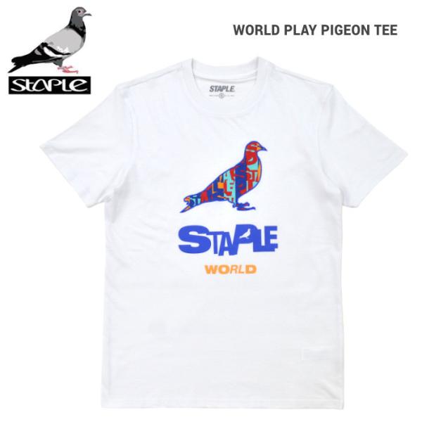 STAPLE (ステイプル) Tシャツ WORLD PLAY PIGEON TEE 半袖 カットソー メンズ S-XL ホワイト日本正規代理店商品サイズ（平置cm）Sサイズ　着丈68cm 身幅50cm 袖丈(肩上から)21cm 肩幅44cm...