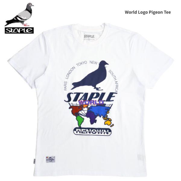 STAPLE (ステイプル) Tシャツ WORLD LOGO PIGEON TEE 半袖 カットソー メンズ M-XL ホワイト日本正規代理店商品サイズ（平置cm）Mサイズ　着丈71cm 身幅52cm 袖丈(肩上から)22cm 肩幅47cm...