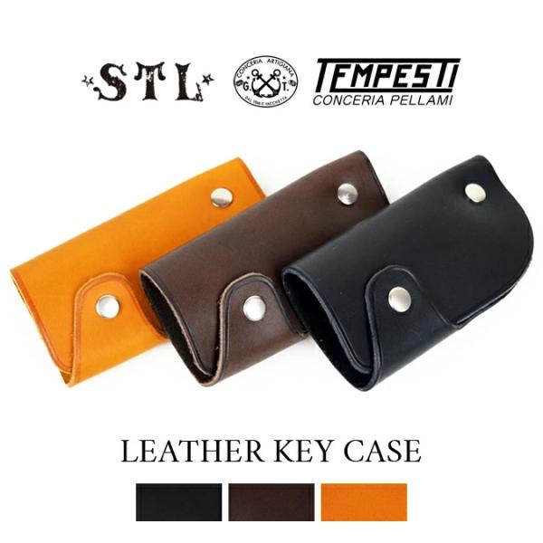 STL(エスティーエル) × TEMPESTI(テンペスティ) キーケース LEATHER KEY CASE レザーキーケース 日本製 MADE IN JAPANサイズ（平置cm）ONESIZE                  (縦11c...