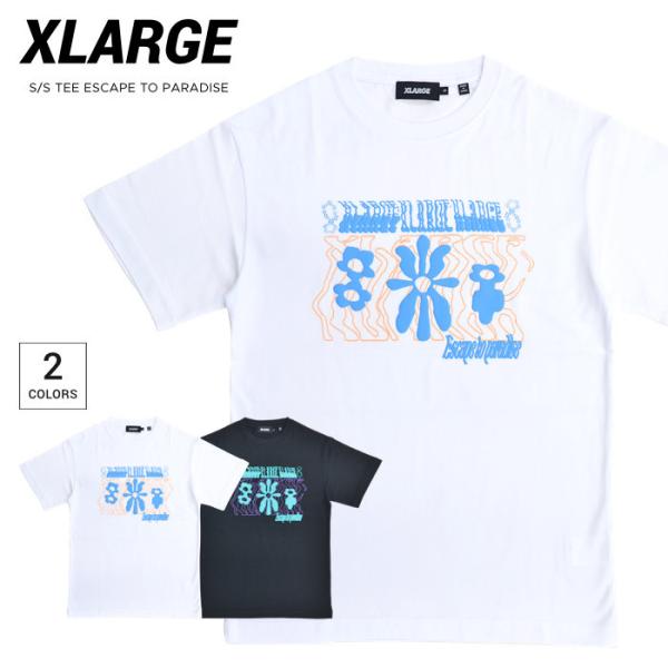 XLARGE エクストララージ Tシャツ S/S TEE ESCAPE TO PARADISE 半袖 カットソー メンズ S-XL ブラック ホワイトアメリカ直営店買付の本物/正規品サイズ（平置cm）Sサイズ　着丈67cm 身幅46cm 袖...