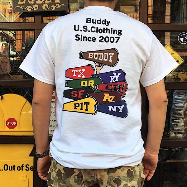 BUDDYオリジナルデザインのSPORTS BOOSTER MEGAPHONE ポケットＴシャツSサイズ（胸囲）92cm （肩幅）44cm （着丈）69cm （袖丈）17cmMサイズ（胸囲）100cm （肩幅）48cm （着丈）71cm （...