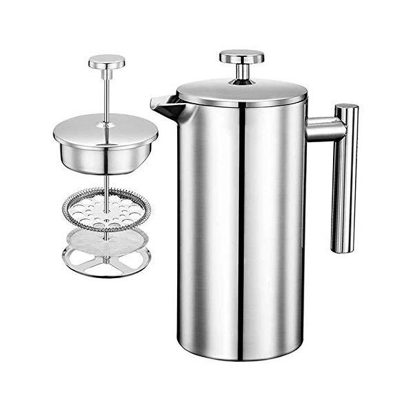 【抜群の保温性】断熱二重構造なので、長い時間でコーヒーやお茶の味を保つことができます。ガラスと単壁構造より、コーヒー(またはお茶)の保温時間が60分長く、この2層壁は、接触壁のやけどのリスクを下げ、快適で安全です。【安心に使える】鏡面研磨で...