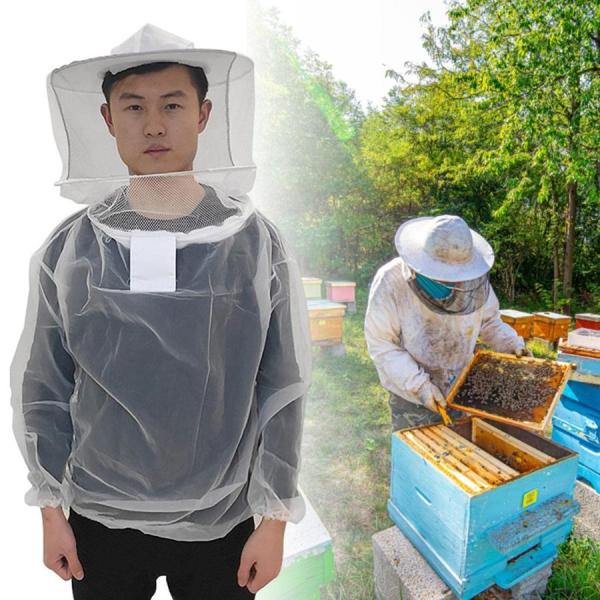 【高品質生地】100％綿の素材を使用しており、耐磨耗性にも通気性にも優れ、日差しを遮り、男女兼用のアイテムです。外での作業のお助けアイテムです！【ネックラインのデザイン】衣服には調節可能な口とゴムバンドのデザインが付属し、ミツバチが穴をあけ...
