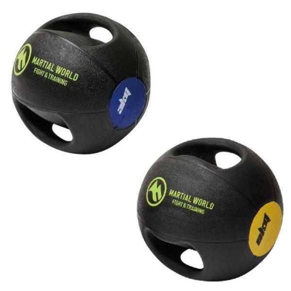 腹筋強化はもちろん、パンチ・突きの強化にも効果的！多様なトレーニングが可能！！マーシャルワールドのメディシンボールです。手を入れる穴が入っているのでさまざまなトレーニングができ、通常のメディシンボールより幅が広がります。腹筋強化のほか左右の...