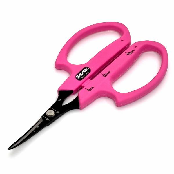 ぶどう用鋏で業界初！！　待望のカーブ刃　いよいよ登場！！【用途】摘果用鋏。【機能・特徴】160mmで45gの軽量のぶどう鋏です。ステンレス＋フッ素コートでシブが付きにくいです。目盛付で房作りに便利です。ソフト樹脂製で衝撃を吸収するので手や手...