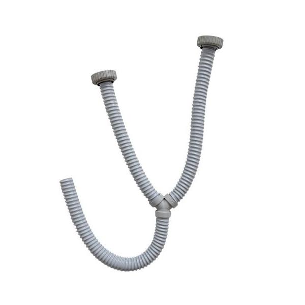 排水ホース ダブルホース 50A【口元】G2×2ケ【ホース寸法】長さ：370×460×520mm【材質】ABS　塩化ビニール　鉄線【特徴】・主に2層シンク用に使用します・接続部はナット回転式です・ホースは切りっぱなしです。端末は付いておりません