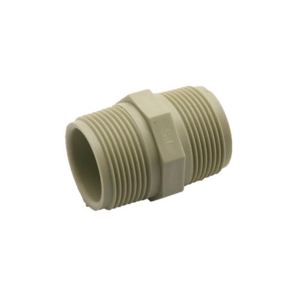 六角ニップル ポリプロピレン製 R1-1/2×R1-1/2 TO-239-40接続ネジ径： R1-1/2×R1-1/2全長：67mm二面幅：50mm材質：ポリプロピレン※耐薬、耐腐食性に優れたポリプロピレン製です※ねじ込む際はシールテープを...