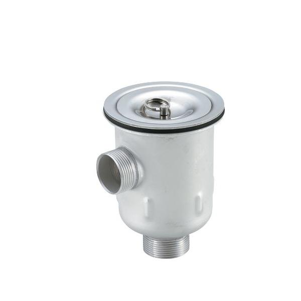 18-8防臭排水トラップ （外ネジ65A）(オーバーフロー付)【型番】TO-272【排水】外ネジ 2.1/2【オーバーフロー】外ネジ 1.1/4「TO-272」の欄で、現在お使いの排水トラップと、展開図および仕様表を照らし合わせてください。