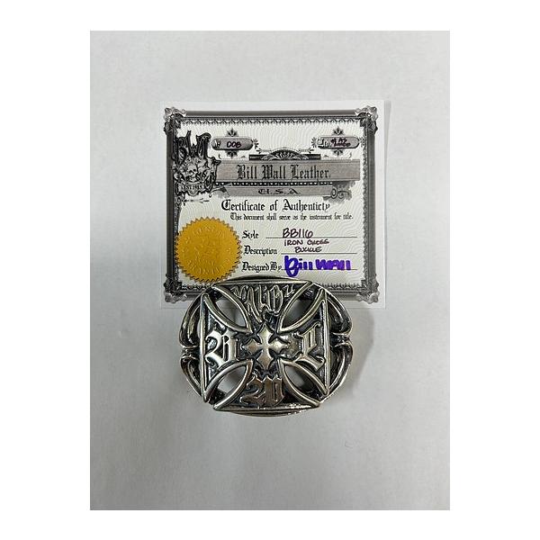 ●品番：BB116 アイアンクロスベルトバックル●サイズ：縦約5cm/ 横約7cm●付属品：ギャランティーカード/BWLポーチ