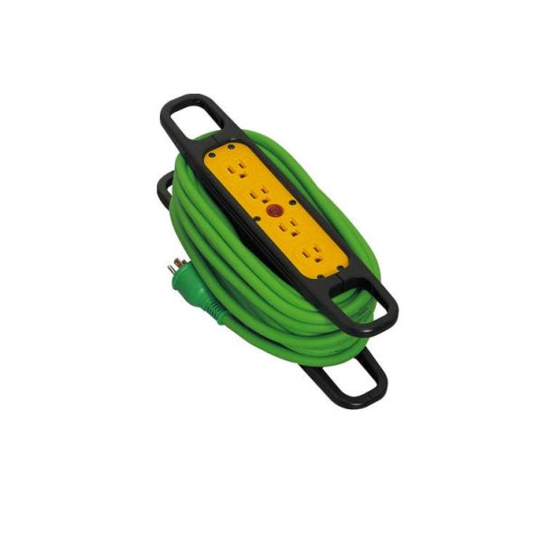 《仕様》●仕様：屋内用●定格電圧：125V●定格電流：8A（全巻時）、15A（全延時）●電線長：10m●アース：あり●入力プラグ： ポッキンプラグ●パイロットランプ：あり●コンセント形状：接地2P 15A 125V●コンセント数：4●入力：...