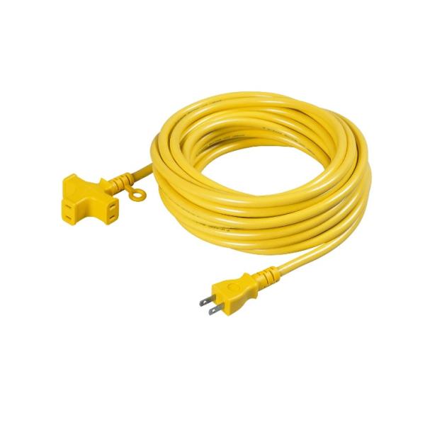 《仕様》●仕様：屋内用●定格電圧：125V●定格電流：15A●電線長：10m●アース：なし●入力プラグ：2Pプラグ●コンセント定格：15A 125V●コンセント形状：2P クロス●コンセント数：3●入力：AC100V●色：黄色●質量：1.2...