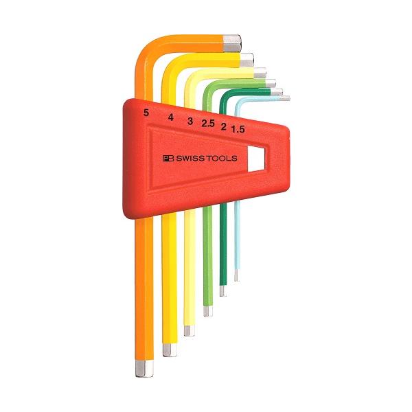 《仕様》●セット内容：レインボーレンチ(1.5・2・2.5・3・4・5mm)●質量：52g《特長》●PBレインボーレンチはそれぞれのカラーにより使用寸法を一目で判別できるようにしました。●特殊パウダーコートにより、耐錆性があります。●エッジ...