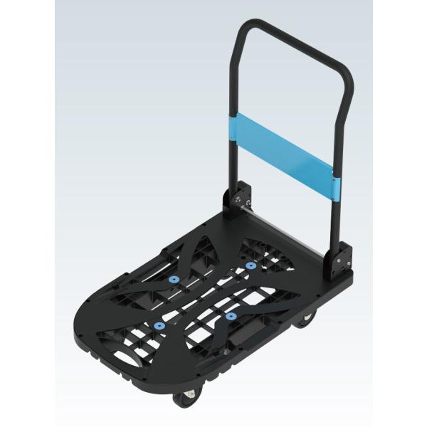 【完成品】 《商品説明》●軽くて丈夫な手押し台車が新登場!キャスターはボルトレスで交換が容易です。折りたたみはバーを踏んで倒すだけのシンプル構造。《商品スペック》●外寸：W780×D490×H890mm●均等耐荷重：200kg●キャスター：...