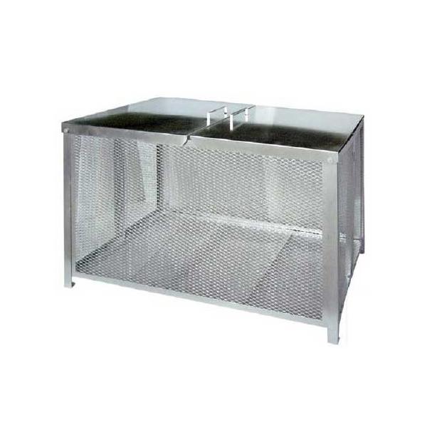 《仕様》●材質：鉄（亜鉛メッキ仕上）●寸法：幅1200X奥610X高770mm●容量：495L（45Lゴミ袋が約11ヶ入ります）●重量：24kg《特長》●簡易ワンタッチ組立式。●ご家庭・事務所向け！●犬・猫・カラスなどの被害がなくなります。...