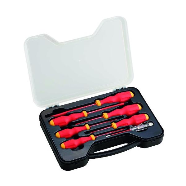 《仕様》●先端：マグネット入り●IEC60900規格適合品●VDE認証取得●AC1000V、DC1500V絶縁仕様●絶縁ドライバー6本、検電ドライバー1本●刃先：マグネット入り●セット内容(本)：7