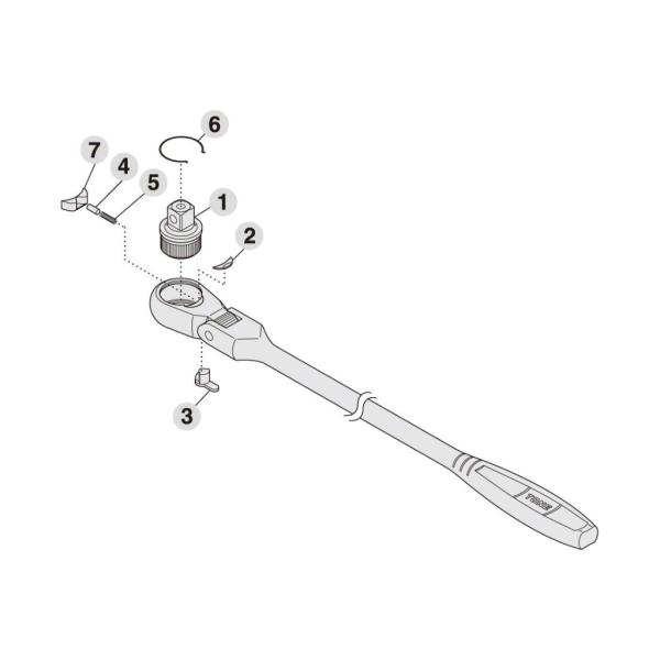 《仕様》●適応機種　RH4FH、RH4FHL、RH4FHXNo.1 歯車組立 1個No.2 防塵用フタ 1個No.3 小ハンドル 1個No.4 ブッシュ2個No.5 スプリング 2個No.6 止め輪 1個No.7 クサビ 1個