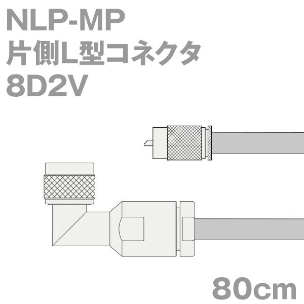 [コネクタ] NLP型-MP型　(N型L型プラグ-M型プラグ)[ケーブル規格] 8D2V（8D-2V）[長さ] 80cm(0.8m)±1％[ケーブルの色]灰色[インピーダンス] 50Ω[メーカー]　コネクタ：トーコネ(旧東洋コネクタ)