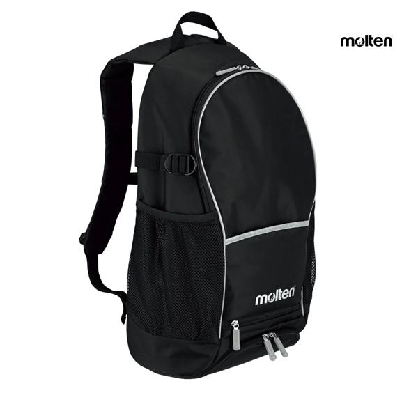 molten モルテン バスケットボール バックパック。ボール収納ネット付き（7号球まで可）30Lのバックパックです。両側部に1Lタイプのスポーツボトルが収納可、リフレクター付き。バスケットボールの他に、サッカーや、バレーなどの部活バックと...