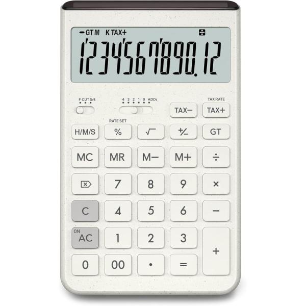 ●さまざまな利用シーンに調和する、環境にも配慮した電卓。・使いココチのよいシンプルなデザイン：丸みのあるシンプルで優しいデザイン。ソーラーパネルを本体上部の側面に移動させ、すっきりとした見た目で使い心地も快適です。・環境に配慮したエコ素材を...