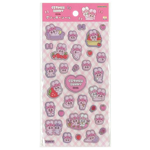 「エスターバニー リトル」のキラキラのグリッターがかわいいぷっくりとしたシールです。品番：S8821623本体サイズ：W90×H170×D3mm本体重量：約9g材質：PVC生産国：中国※商品の仕様の変更がある場合がございます。予めご了承くだ...