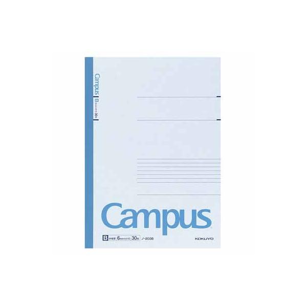 コクヨ キャンパスノート　Ｂ罫（中横罫）　Ａ４（１号）　罫幅６ｍｍ　３０枚 ノ-203B●特殊フィルムでラミネート加工したクロスを採用。背が破れにくいだけでなく、ボールペンなどで筆記が出来る仕様です。●タイトルや名前が書けるスペースを設けた...