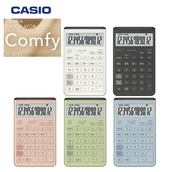 メーカー　カシオ(CASIO)品名　電卓品番　JT-200T外寸　D173×W105×H13.8mm桁数　12桁カラー　WE/GY/PK/GN/BU　　