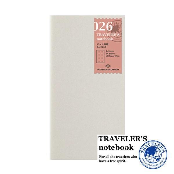 メーカー　ミドリ品名　TRAVELER'S notebook(トラベラーズノート)」専用 ドット方眼 リフィル(レギュラーサイズ)サイズ　H210×W110×D4mm品番　14400006内容　中紙/64ページ MD用紙 ドット方眼5×5m...