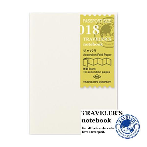 メーカー　ミドリ品名　TRAVELER'S notebook(トラベラーズノート)」専用 ジャバラ リフィル(パスポートサイズ)サイズ　H124×W89×D2mm品番　14471006内容　中紙/無罫13面 ジャバラ折り
