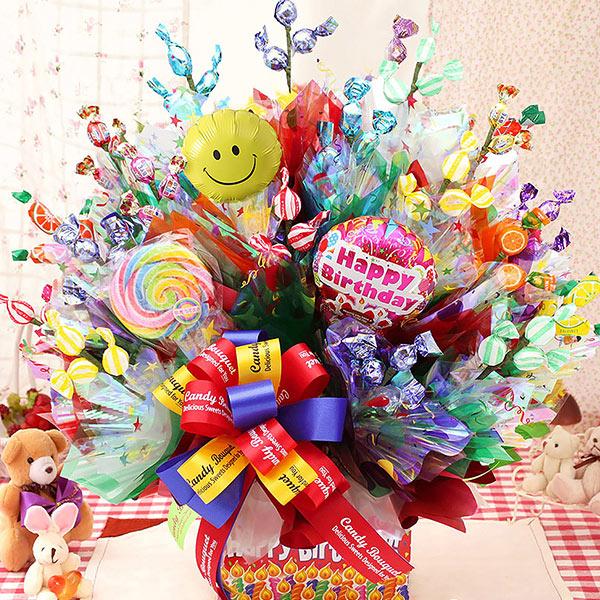 誕生日祝・結婚祝・開店祝などに最適なギフトのキャンディーブーケです女性 男性 20代 30代 40代 50代 60代 70代 80代 母 父 子供 彼氏 彼女 女友達プレゼント ギフト 贈り物 お礼 お返し 帰省土産 自宅用 フラワーギフト...
