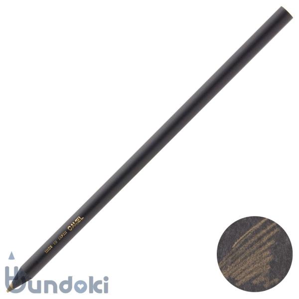 真っ黒な木軸の金色鉛筆です。