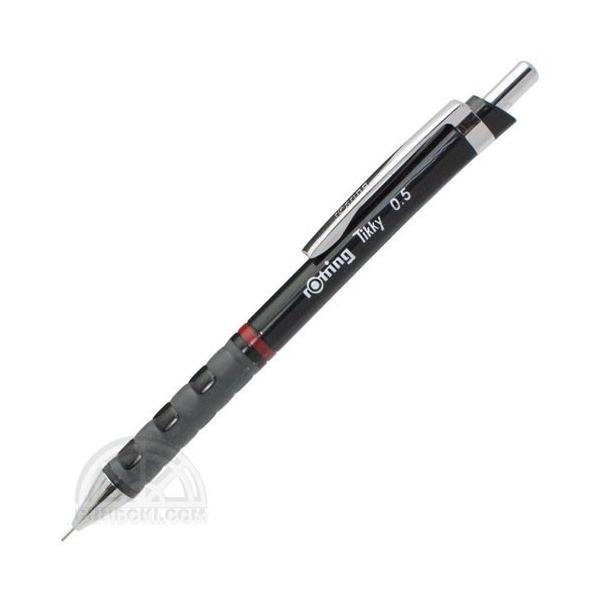 丸い形状のグリップ部分から、上部に向かって緩やかに三角形へと変化する美しいフォルム。ガイドパイプは４ミリあるので、一般筆記だけではなく、製図用シャープとしても活躍します。