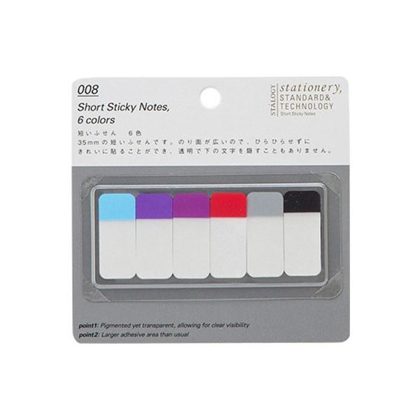 35mmの短いふせんです。のり面が広いので、ひらひらせずにきれいに貼ることができ、透明で下の文字を隠すこともありません。